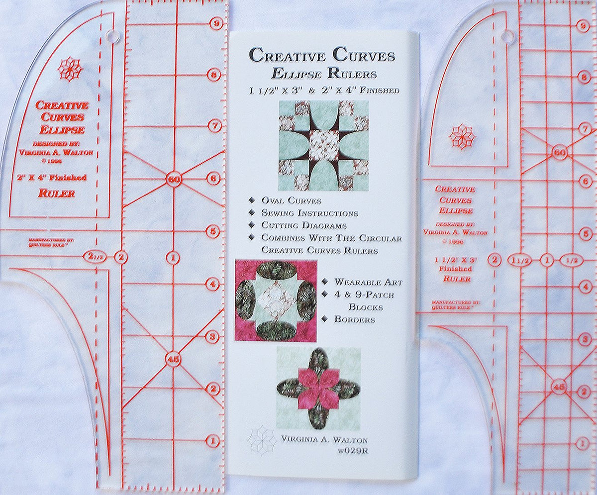 Creative Curves Ellipse Rulers Set - (1 1/2" X 3" & 2" X 4") – Mid Coast Fabrics Online
